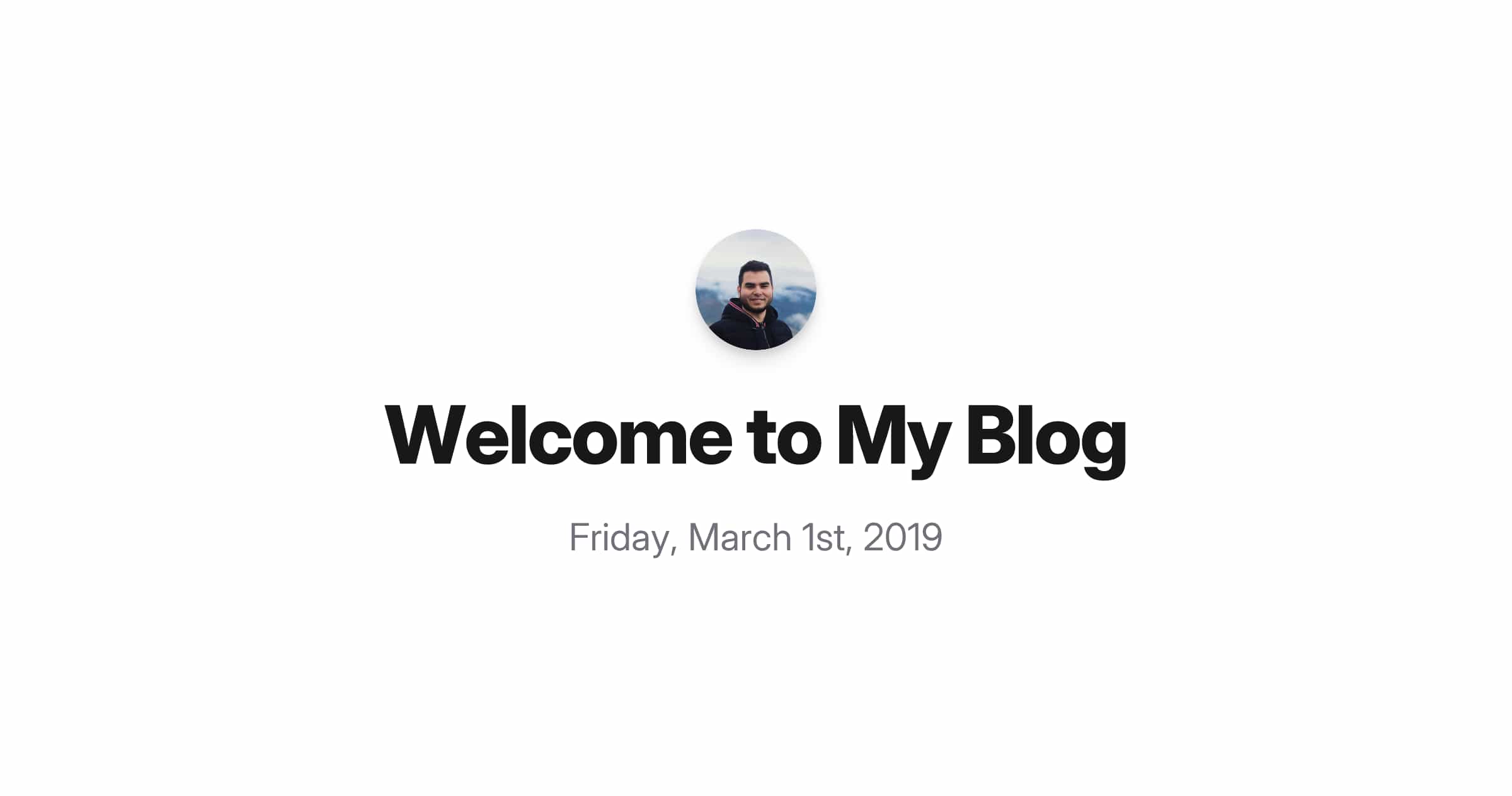 Welcome to My Blog